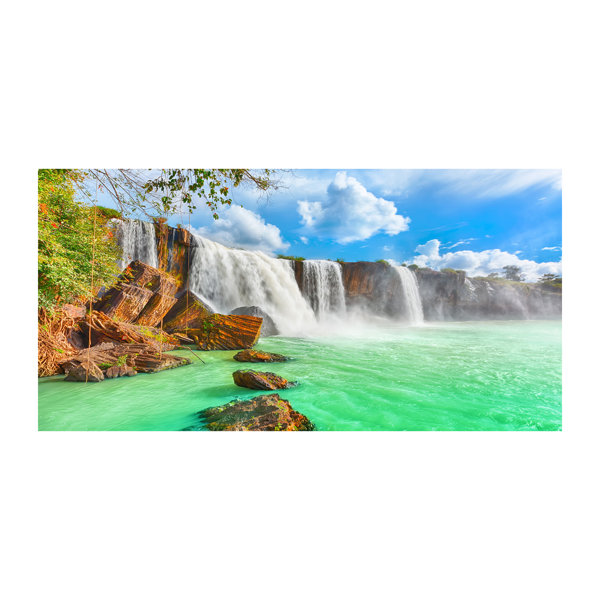 Haus am Meer Leinwanddruck - Wandkunst - Drucke auf Leinwand - 120X60 Bildmotiv: Kaskade ...